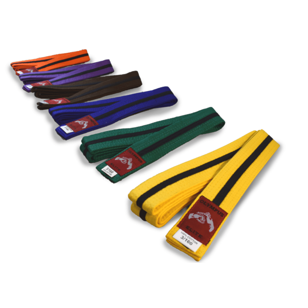 Coloured Karate Belt with Black Stripe - Durable & Reinforced – Combat Shop